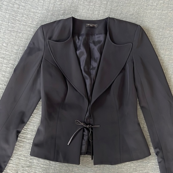 ymayaba | Jackets & Coats | Ymayaba Paris Blazer Suit Jacket With Leather Tie | Poshmark